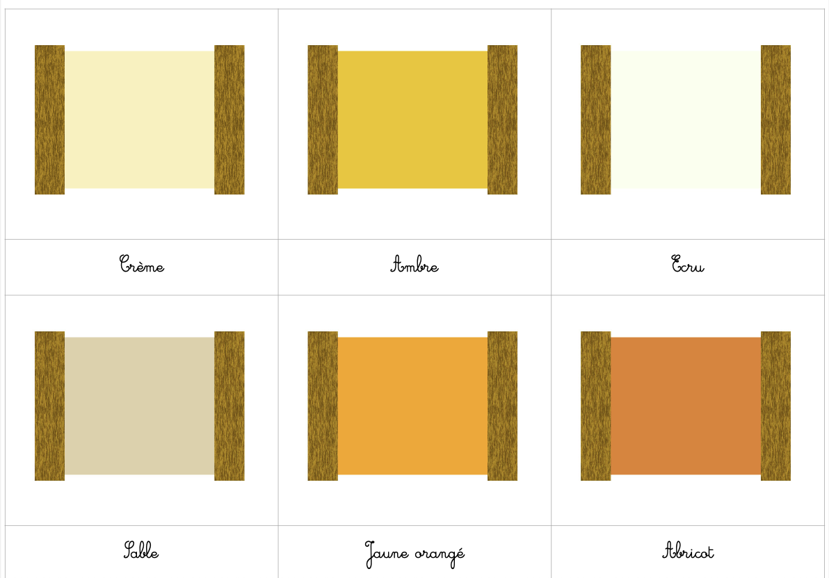 Cartes de nomenclature des couleurs - Do it yourself Montessori