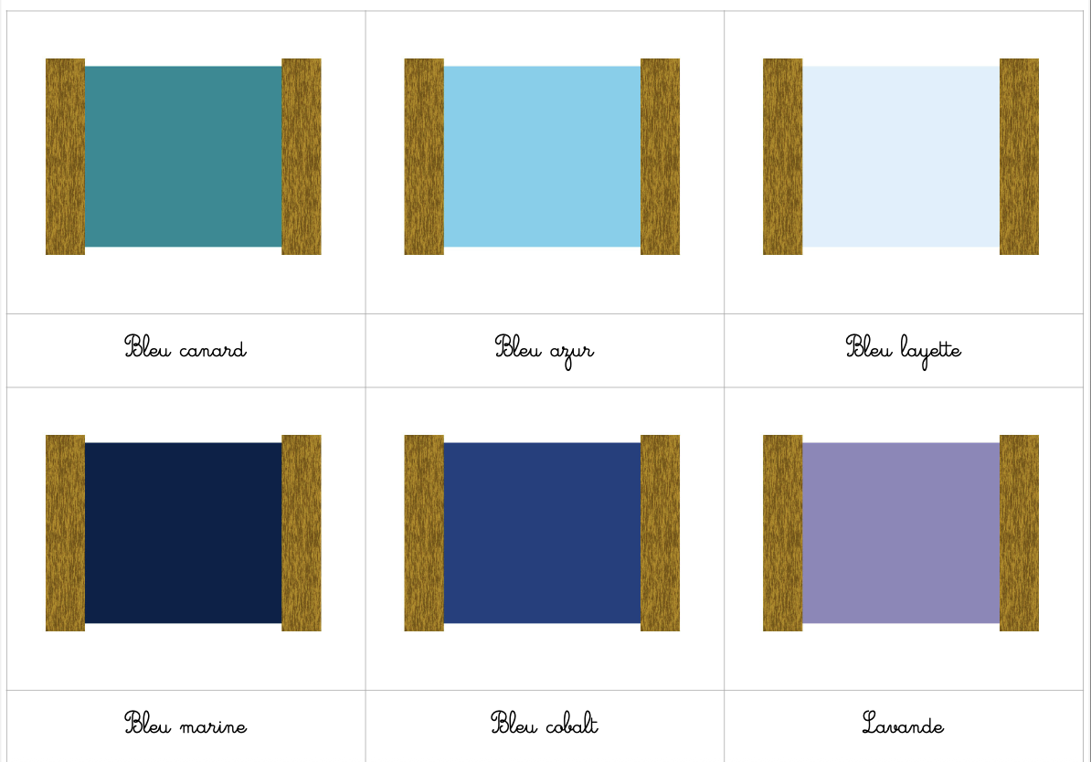 Cartes de nomenclature des couleurs - Do it yourself Montessori